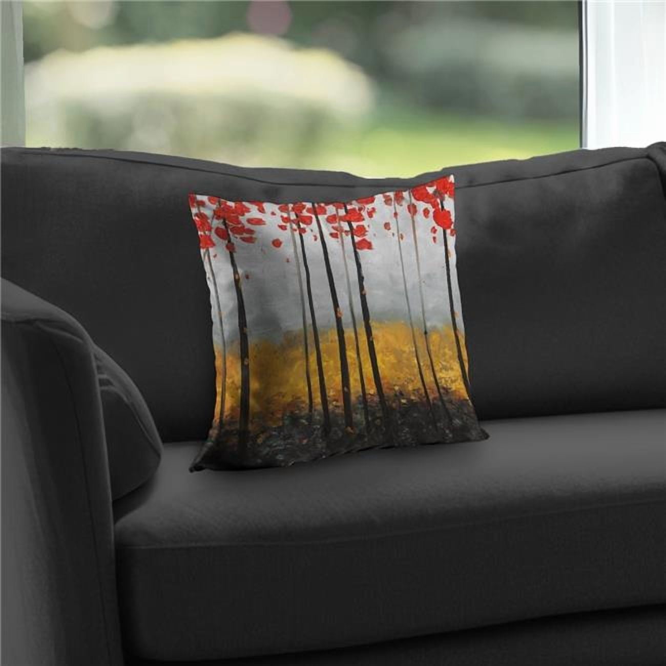 Begin Home Decor 14 x 14 in. Abstract Landscape - Trees Office Poly ...