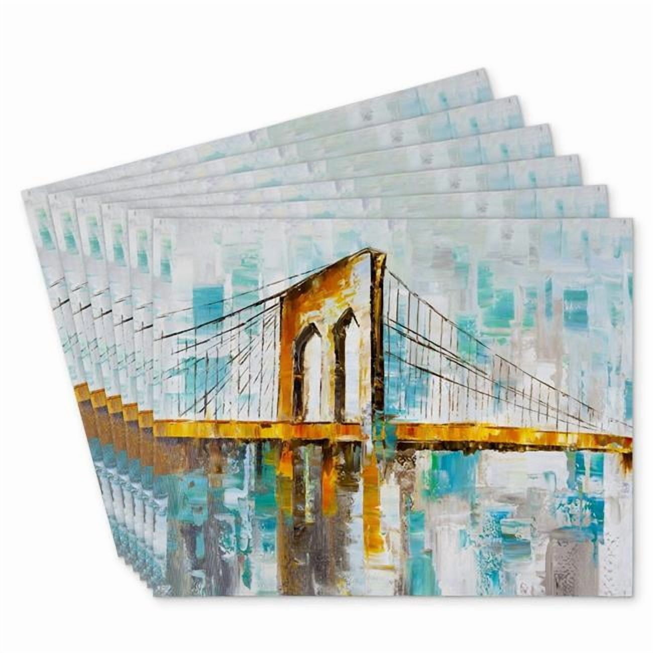 Begin Home Decor 14 x 18 in. Brooklyn Bridge Polyester Placemat ...