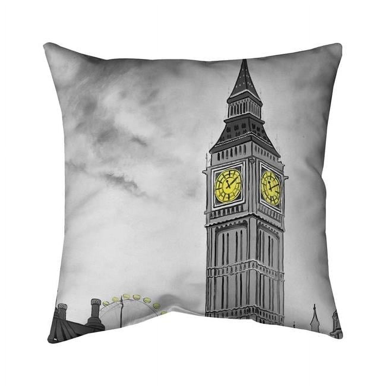 Begin Home Decor 20 x 20 in. Outline of Big Ben In London-Double Sided ...
