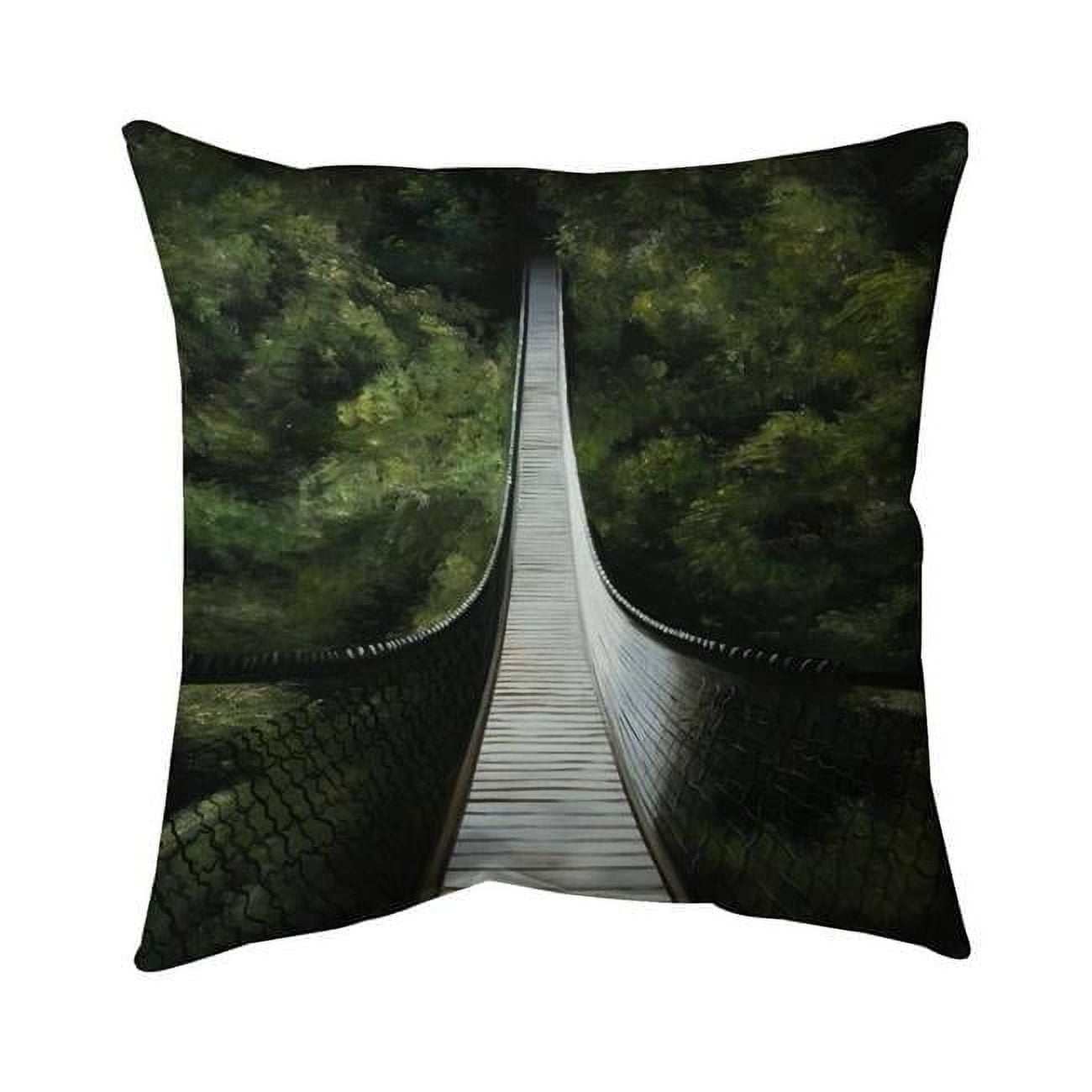 Begin Home Decor 20 x 20 in. Suspended Bridge in the Forest-Double ...