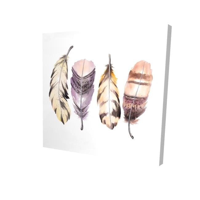 Begin Home Decor 2080-0808-AN334 8 x 8 in. Purple Feather Set-Print on ...