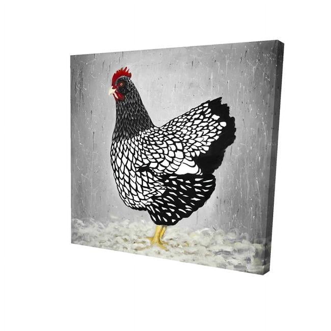 Begin Home Decor 2080-0808-AN520-1 8 x 8 in. Black & White Wyandotte ...