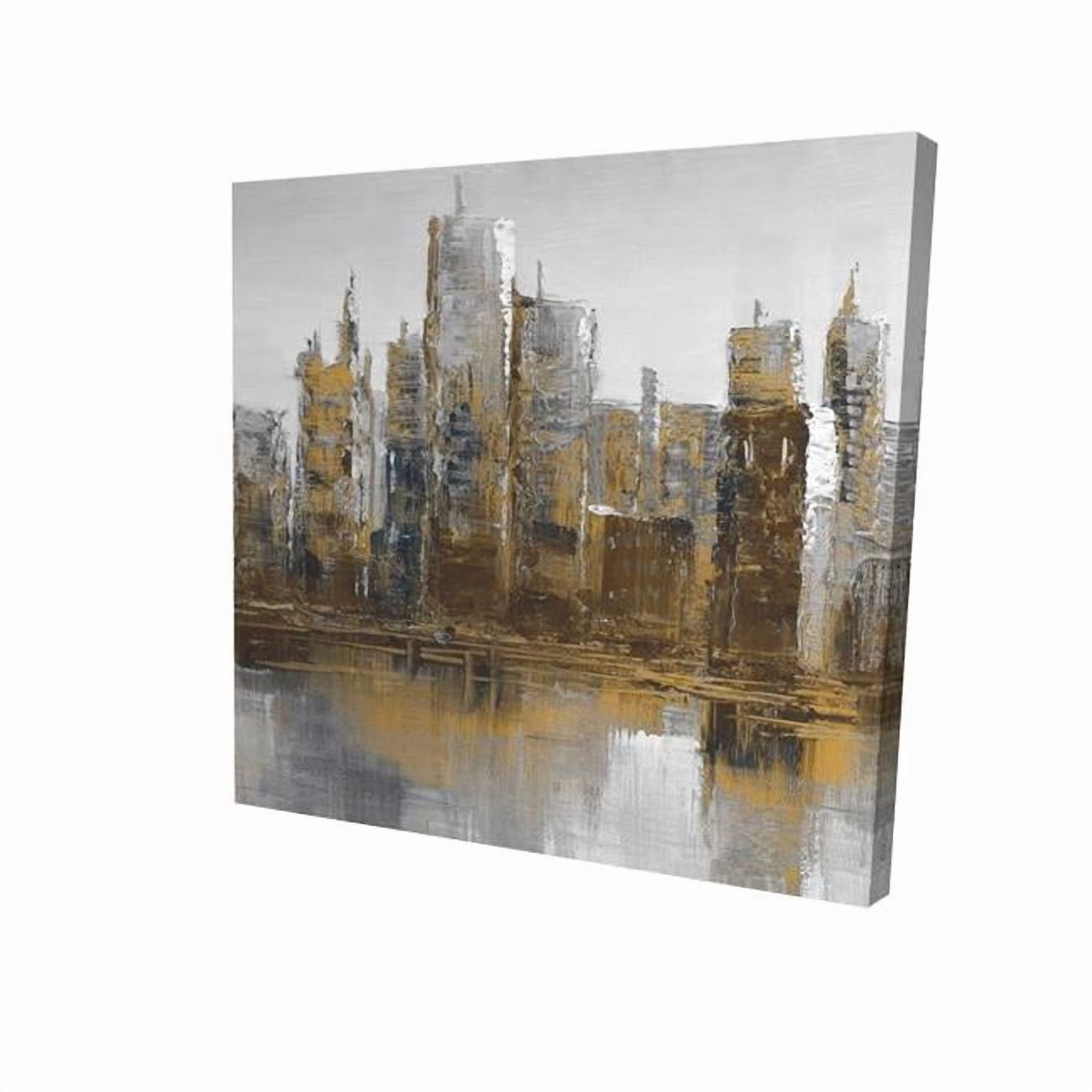Begin Home Decor 2080-0808-CI77 8 x 8 in. Gray & Yellow Cityscape ...