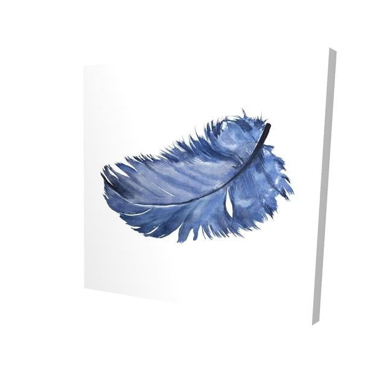 Begin Home Decor 2080-1212-AN429 12 x 12 in. Watercolor Blue Feather ...