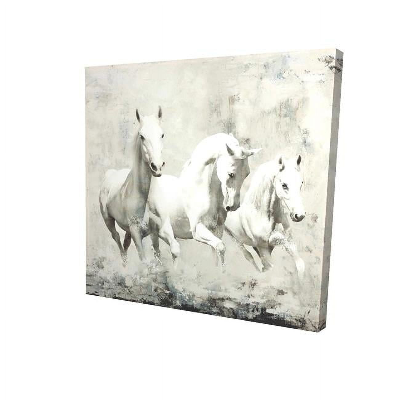 Begin Home Decor 2080-1616-AN7 16 x 16 in. Three White Horses Running ...