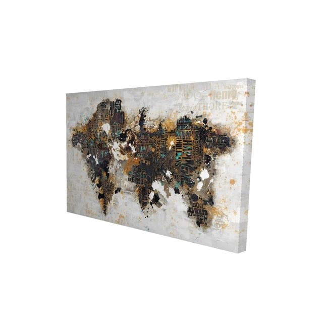 Begin Home Decor 2080-2030-CI146 20 x 30 in. Abstract World Map with ...