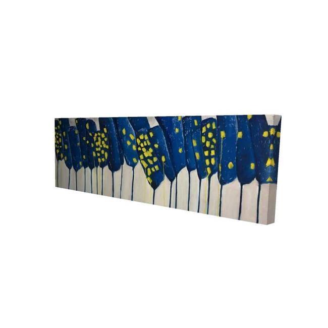 Begin Home Decor 2080-2060-AB50 20 x 60 in. Abstract Blue Flowers ...