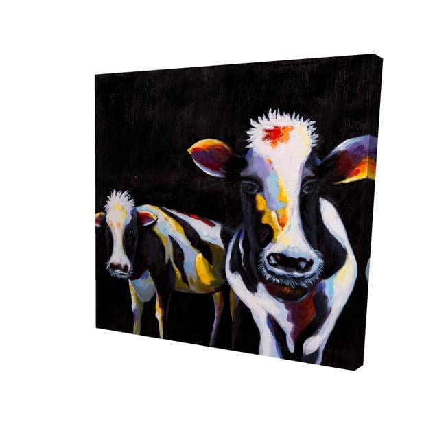 Begin Home Decor 2080-2424-AN120 24 x 24 in. Two Funny Cows White ...