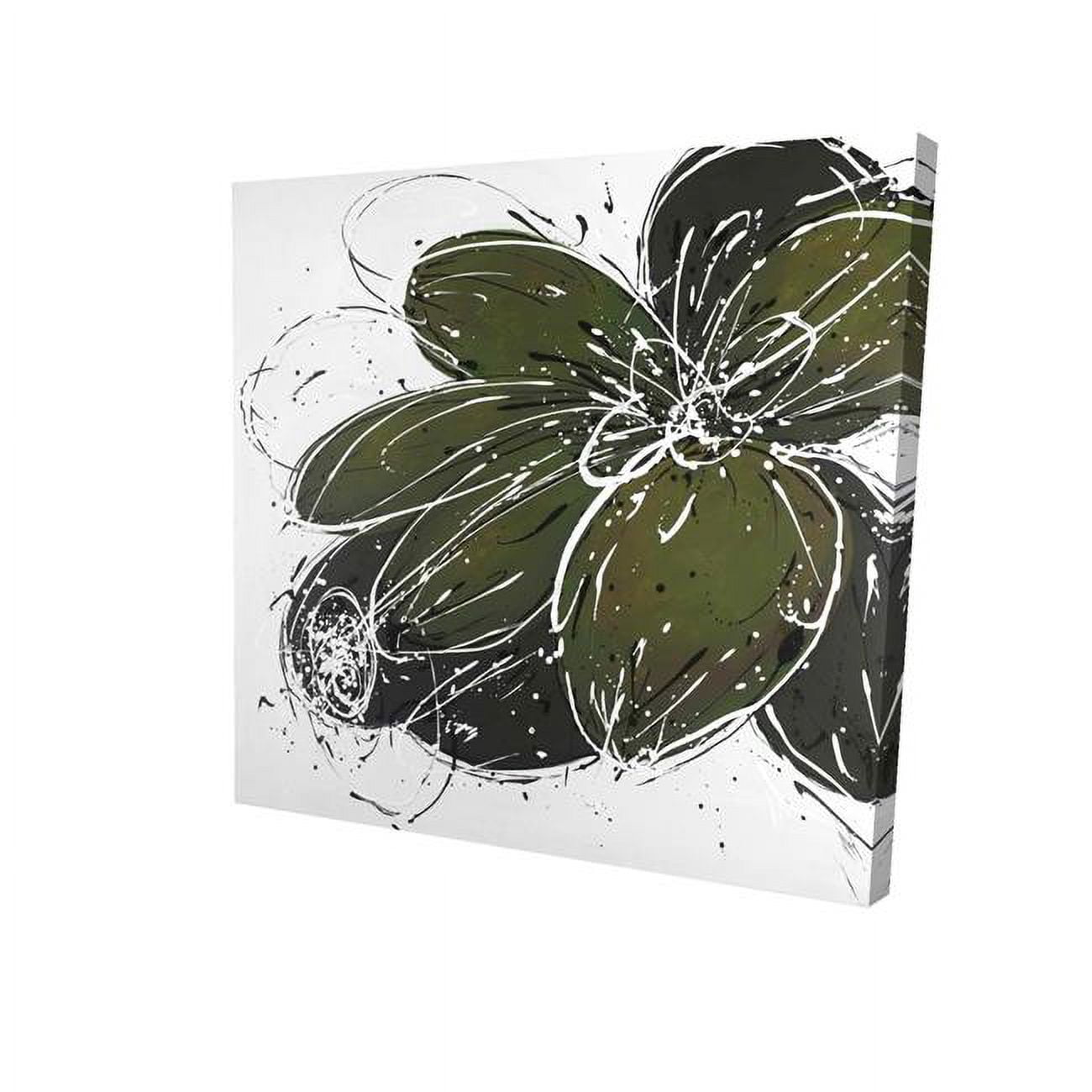 Begin Home Decor 2080-3232-FL201 32 x 32 in. Green Flower with Splash ...