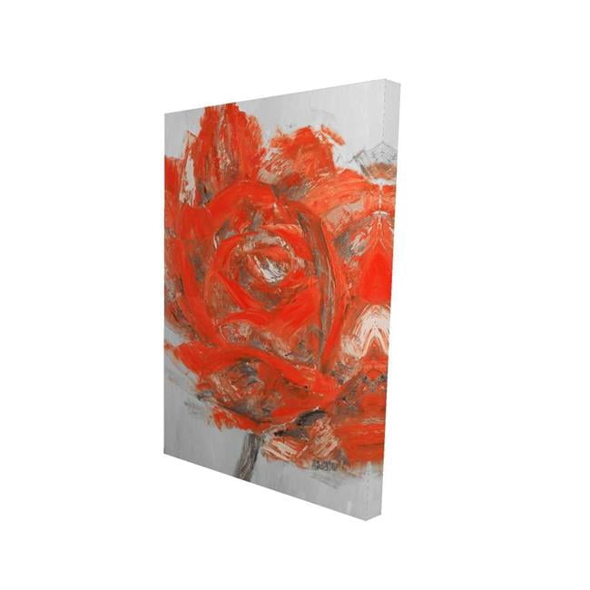 Begin Home Decor 2080-3624-FL178 24 x 36 in. Abstract Red Flower - Gray ...