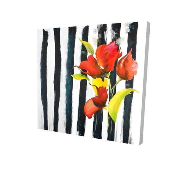 Begin Home Decor 2080-3636-FL113 36 x 36 in. Flowers on Black & White ...