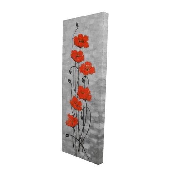 Begin Home Decor 2080-6020-FL184 20 x 60 in. Big Red Flowers - Gray ...