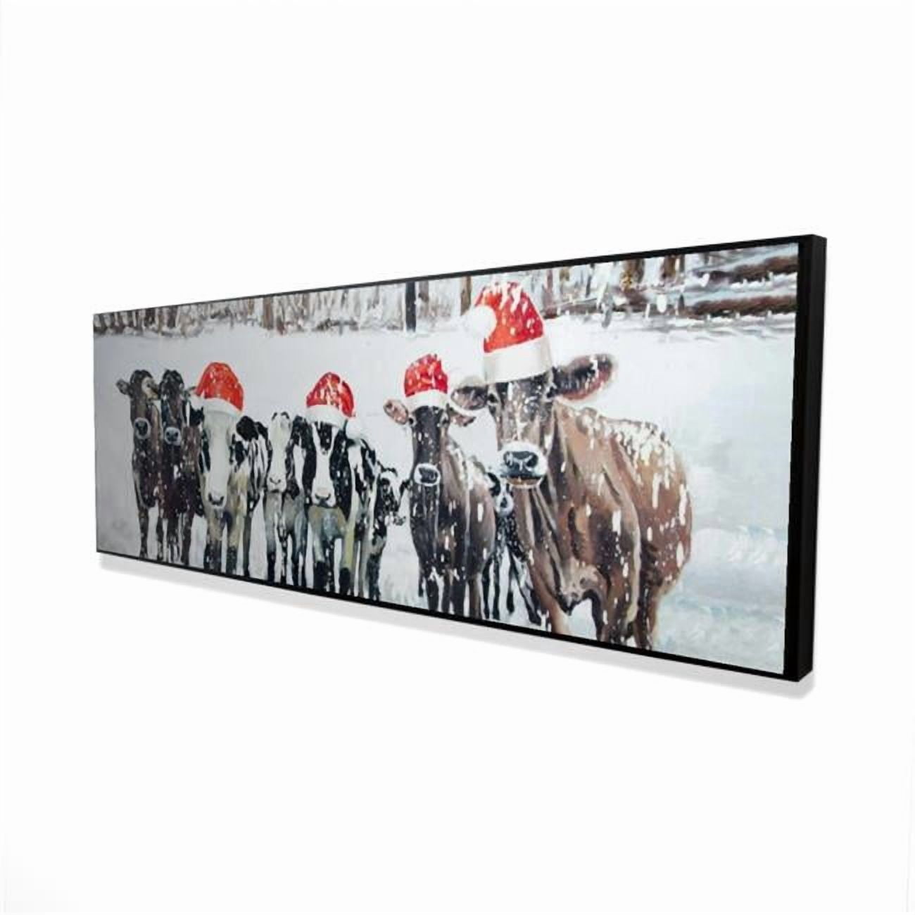 Begin Home Decor 2081-1648-HO24 16 x 48 in. Curious Christmas Cows ...