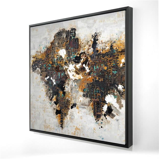 Begin Home Decor 2081-2424-CI146 24 x 24 in. Abstract World Map ...
