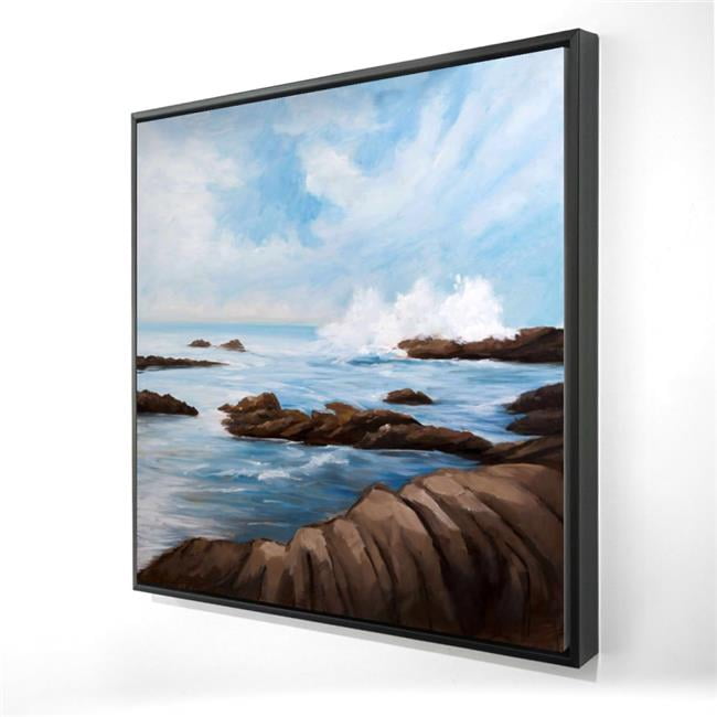 Begin Home Decor 2081-2424-CO21 24 x 24 in. Seaside Wave Framed Canvas ...