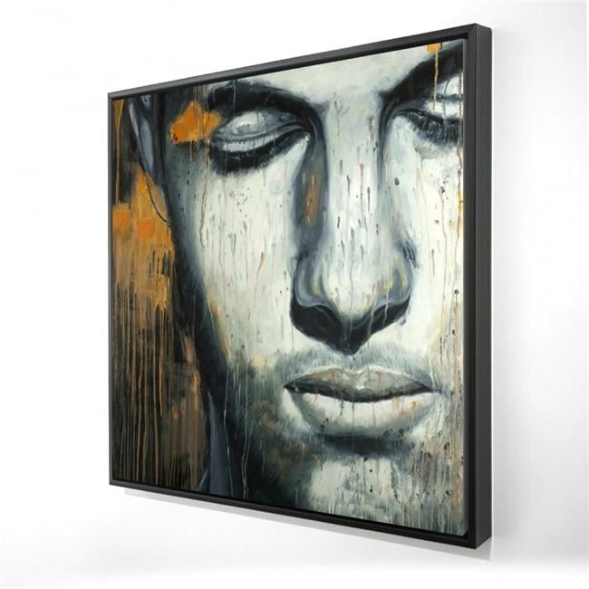 Begin Home Decor 2081-2424-FI46 24 x 24 in. Gray Abstract Man Face ...