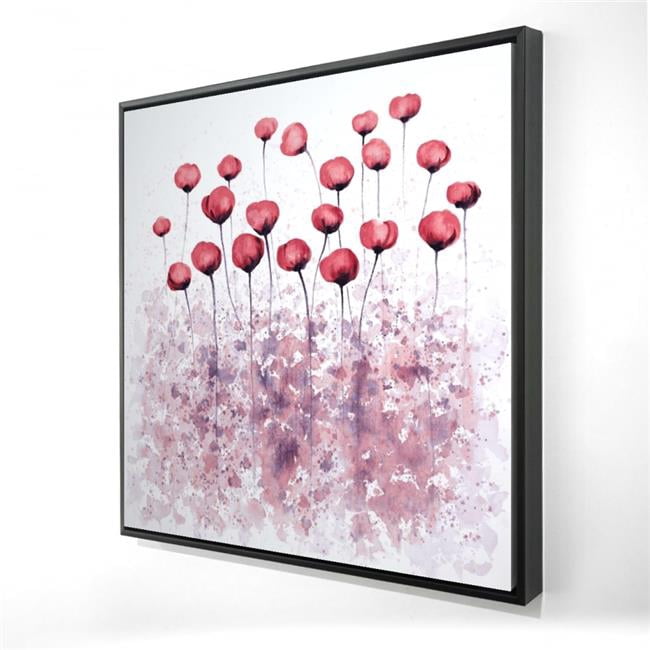Begin Home Decor 2081-2424-FL171-1 24 x 24 in. Pink Flowers Framed ...