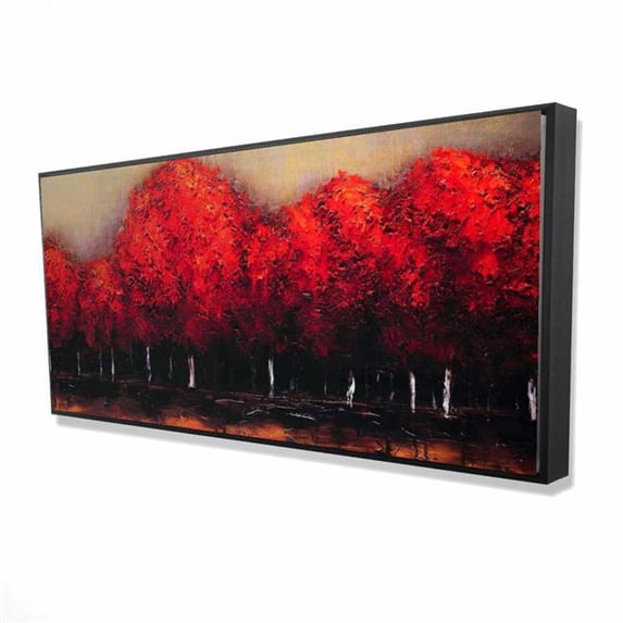 Begin Home Decor 2081-2448-LA70 24 x 48 in. Red Dark Trees ...