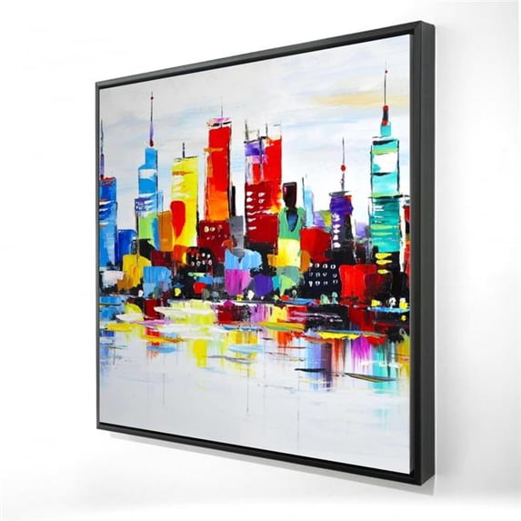 Begin Home Decor 2081-3636-CI166 36 x 36 in. Abstract & Colorful City ...