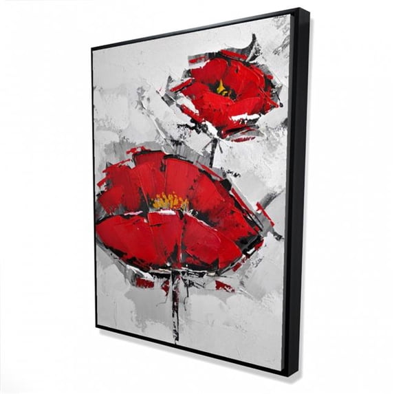 Begin Home Decor 2081-4836-FL13 36 x 48 in. Texturized Red Poppies ...