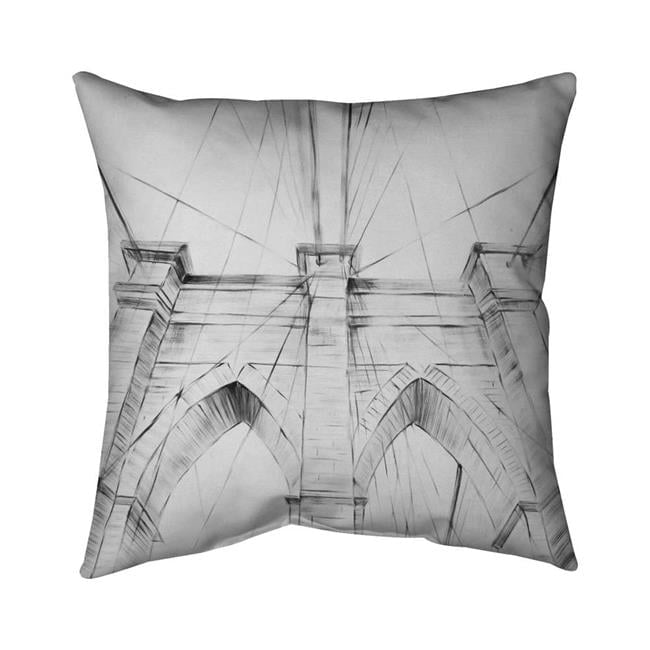 Begin Home Decor 26 x 26 in. Brooklyn Bridge Sketch-Double Sided Print ...