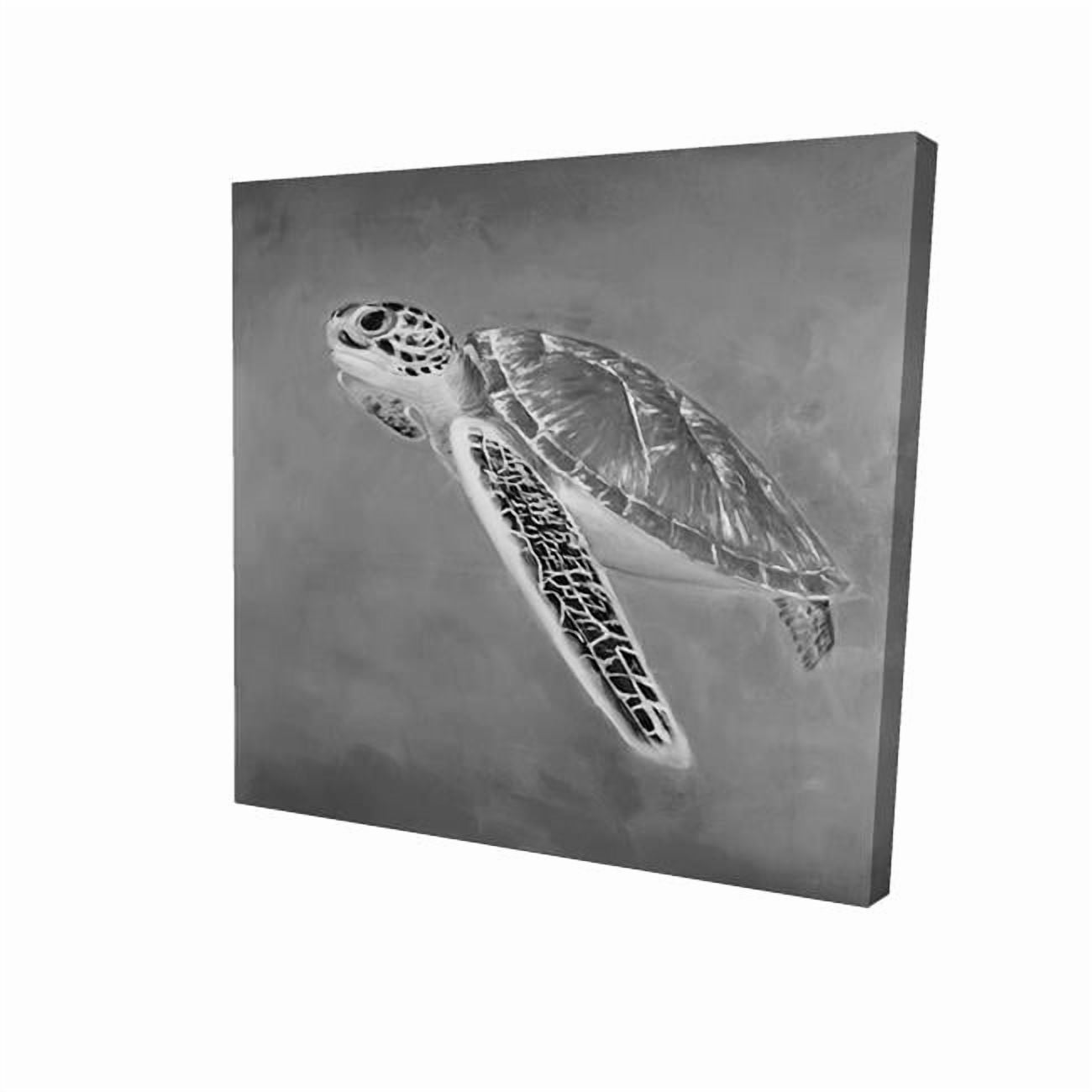 Begin Home Decor 36 x 36 in. Grayscale Sea Turtle Canvas - Gray Aquatic ...