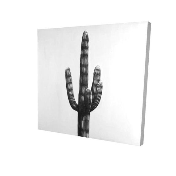 Begin Home Decor 36 x 36 in. Large Cactus Bedroom Canvas - White Home ...