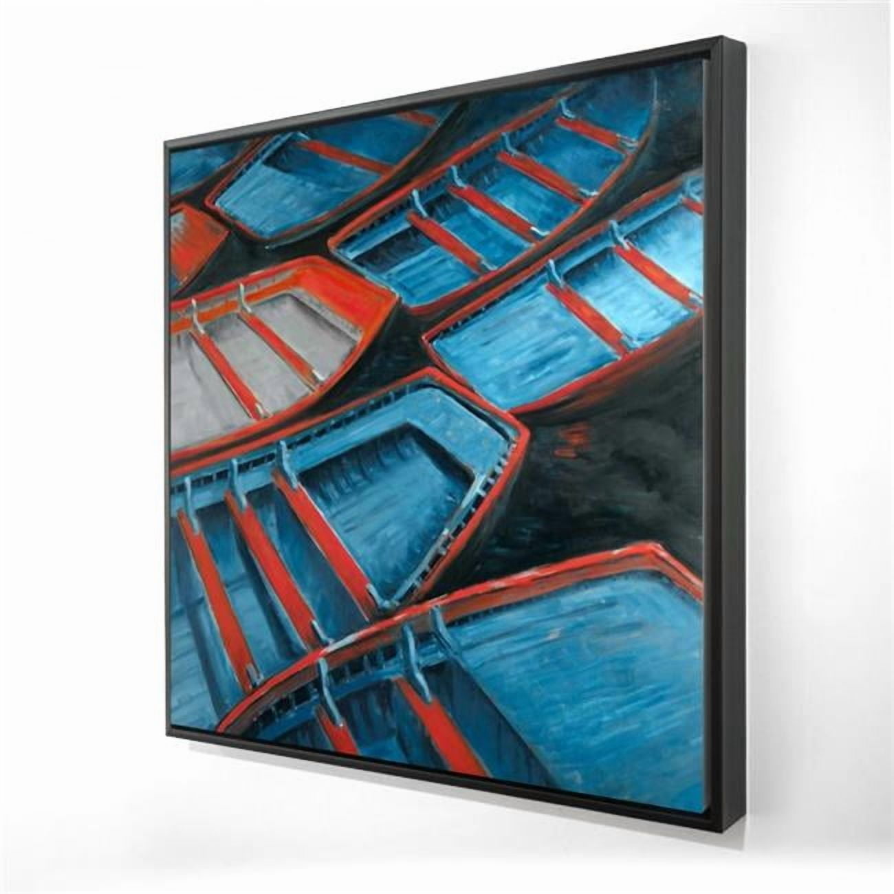 Begin Home Decor 36 x 36 in. Small Blue & Red Canoes - Coastal Boat ...