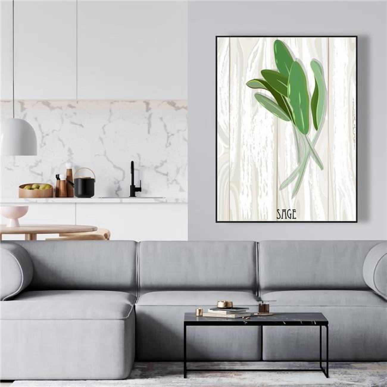 Begin Home Decor 36 x 48 in. Sage on Wood - Botanical Green Framed ...