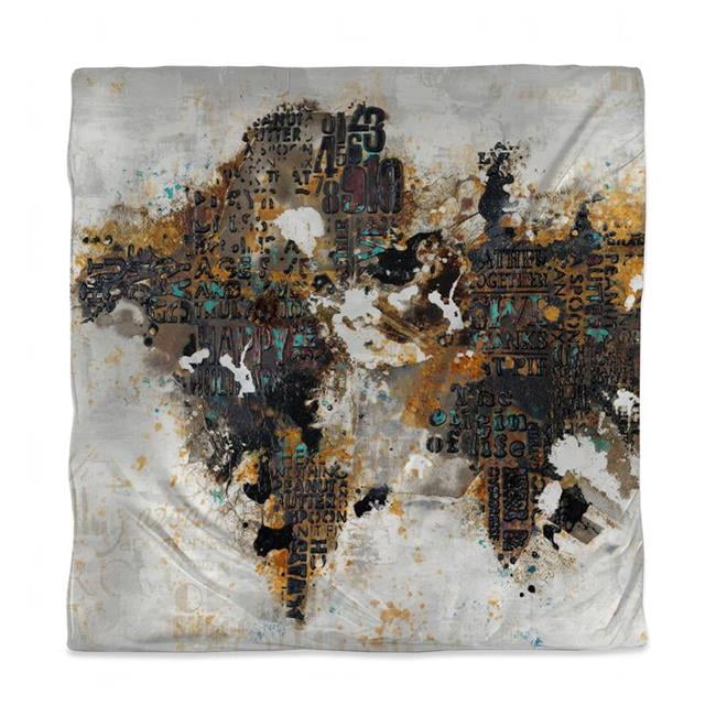 Begin Home Decor 3817-SWCQ-CI146 Abstract World Map Queen Size Duvet ...