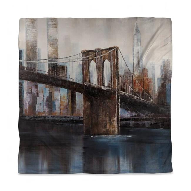 Begin Home Decor 3817-SWCQ-CI235 Urban Brooklyn Bridge Blue Queen Size ...