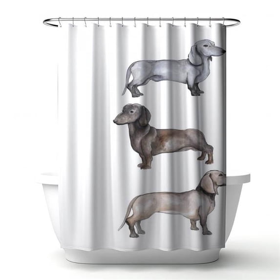 Begin Home Decor 4240-7174-AN408 71 x 74 in. Dachshund Dogs Shower ...