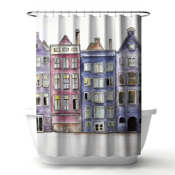 Begin Home Decor 4240-7174-CI262 71 x 74 in. Purple Shower Curtain ...