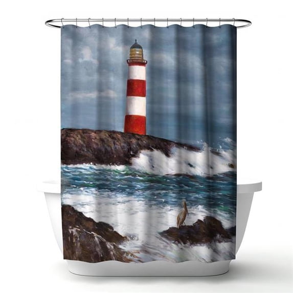 Begin Home Decor 4240-7174-CO51 71 x 74 in. Lighthouse at the Edge ...