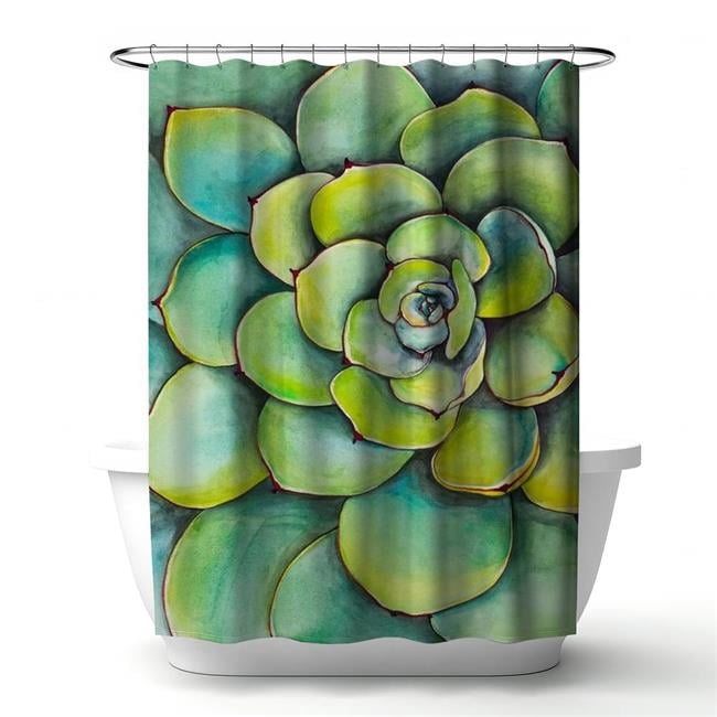 Begin Home Decor 4240-7174-FL136 71 x 74 in. Watercolor Succulent Plant ...