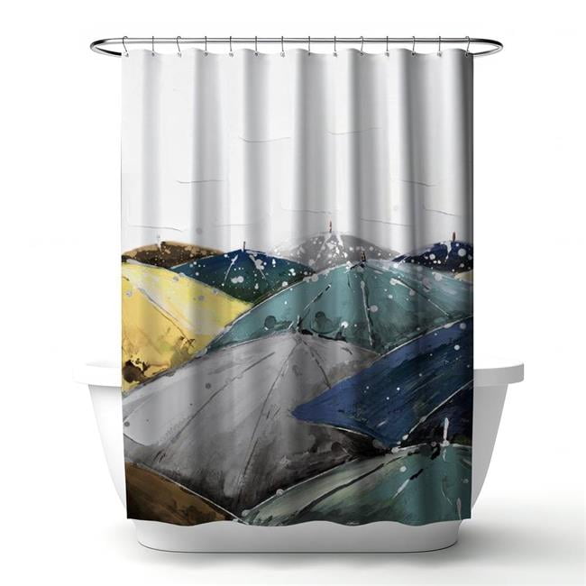 Begin Home Decor 4240-7174-MI1-1 71 x 74 in. Umbrellas Shower Curtain ...