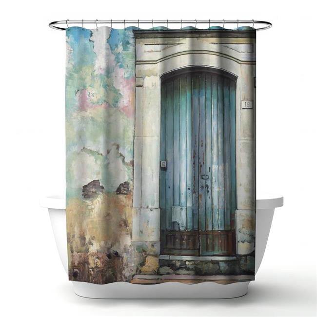 Begin Home Decor 4240-7174-SL9 71 x 74 in. Blue Door Shower Curtain ...
