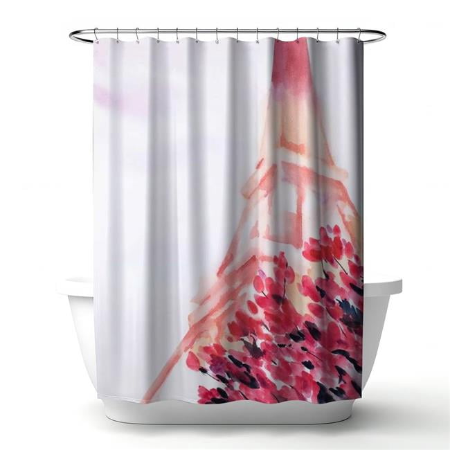 Begin Home Decor 4240-7174-ST55 71 x 74 in. Pink Eiffel Tower Romantic ...
