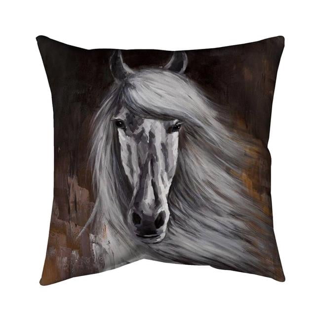 Begin Home Decor 5541-1616-AN124 16 x 16 in. Proud White Horse Pillow ...