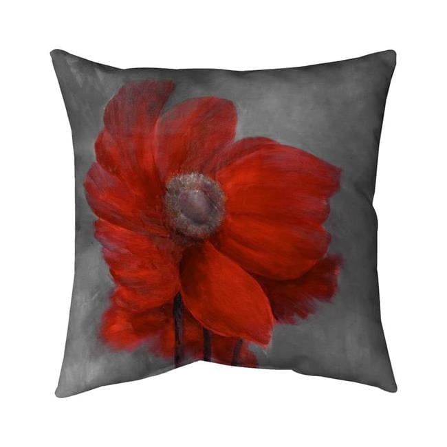 Begin Home Decor 5541-1616-FL144 16 x 16 in. Red Flower in the Wind ...