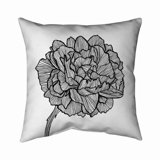 Begin Home Decor 5541-1616-FL378 16 x 16 in. Peony Line White Floral ...