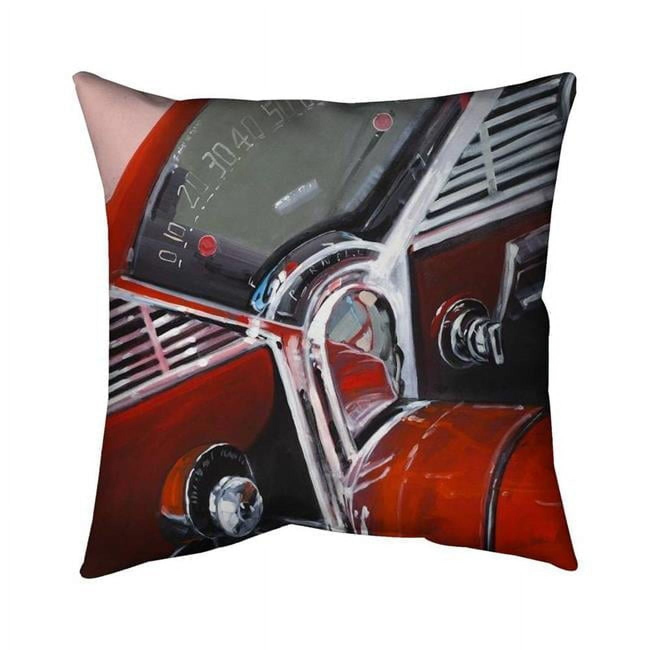 Begin Home Decor 5541-1616-TR43 16 x 16 in. Vintage Red Car Dashboard ...