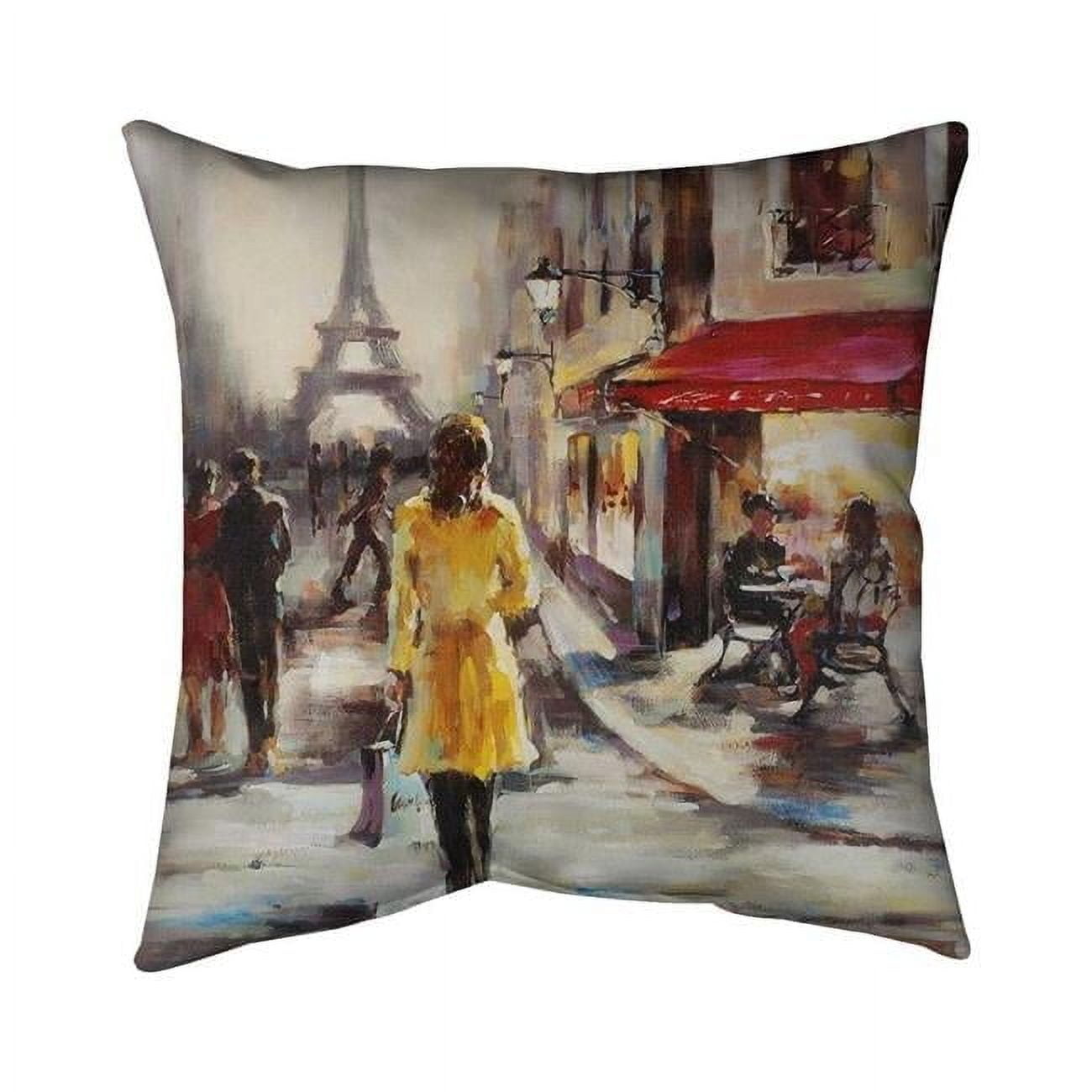 Begin Home Decor 5541-2020-ST22 20 x 20 in. Yellow Coat Woman Walking ...