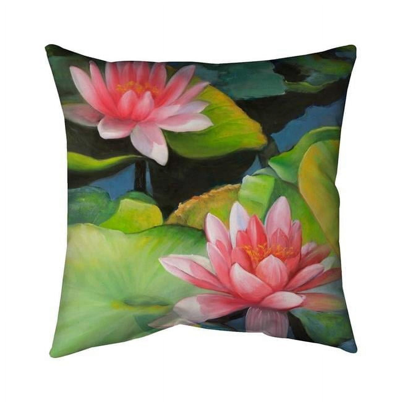 Begin Home Decor 5541-2626-FL186 26 x 26 in. Water Lilies & Lotus Flowers-Double Sided Print ...