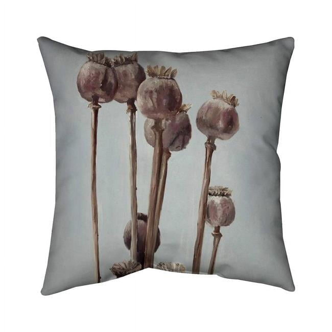 Begin Home Decor 5541-2626-FL284 26 x 26 in. Sepia Poppy Head Plants-Double Sided Print Indoor ...