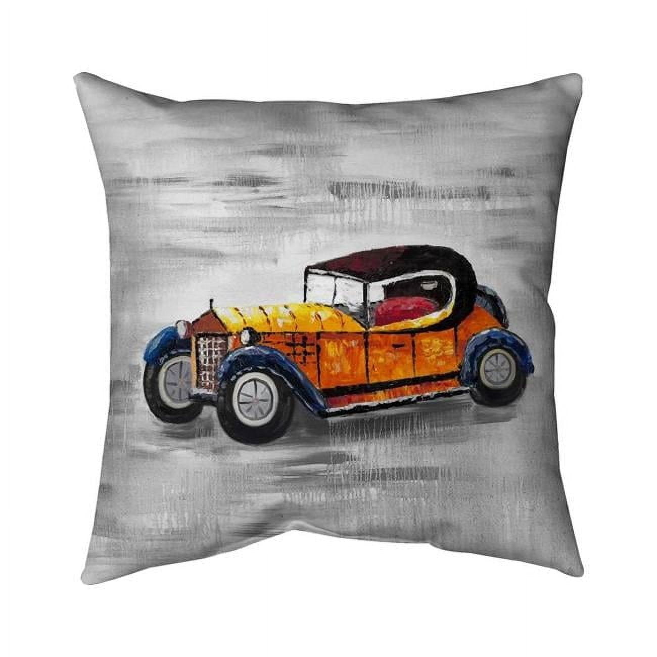 Begin Home Decor 5542-1818-TR19-1 18 x 18 in. Yellow Vintage Car Toy ...