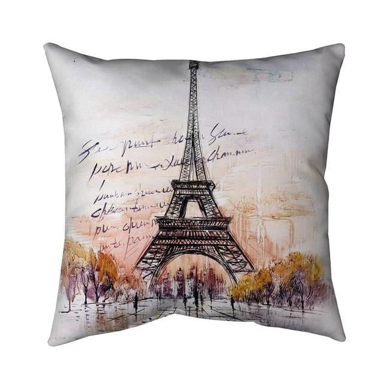 Begin Home Decor 5542-2020-CI121 20 x 20 in. Eiffel Tower Sketch with An Handwritten Message ...