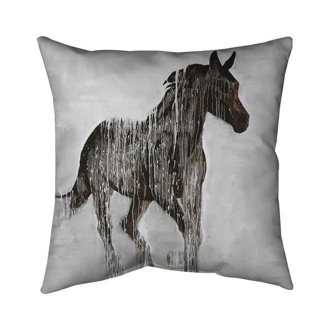 Begin Home Decor 5543-1616-AN298 16 x 16 in. Abstract Brown Horse-Double Sided Print Indoor ...