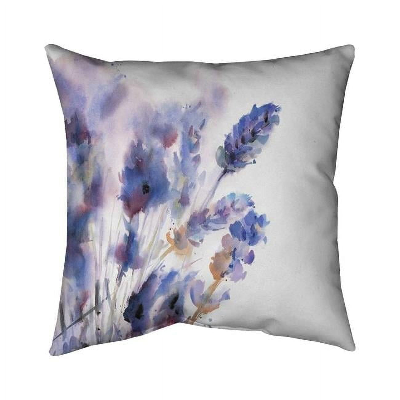 Begin Home Decor 5543-1616-FL229 16 x 16 in. Watercolor Lavender Flowers with Blur Effect-Double ...
