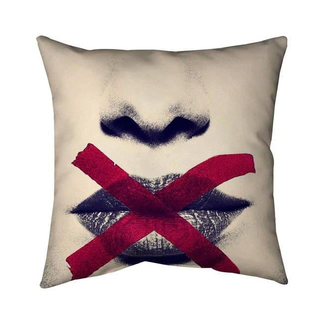 Begin Home Decor 5543-1818-FI14-1 18 x 18 in. Greyscale Lips with A Red ...